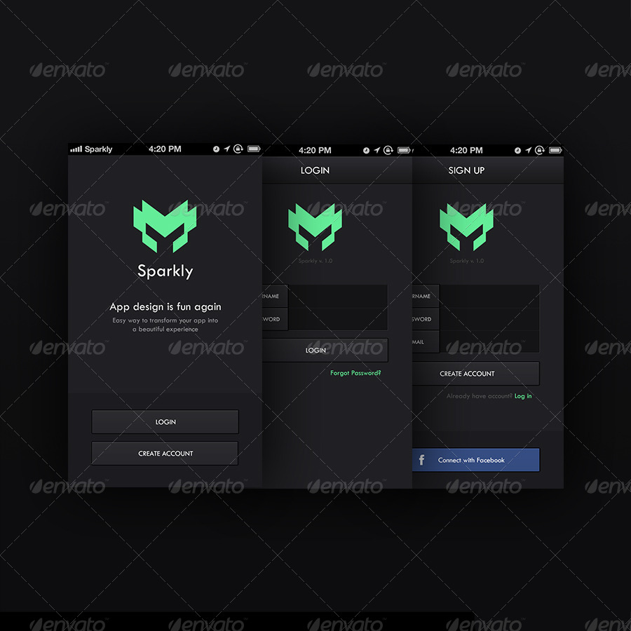 Sparkly iOS UI Set , Web Elements | GraphicRiver
