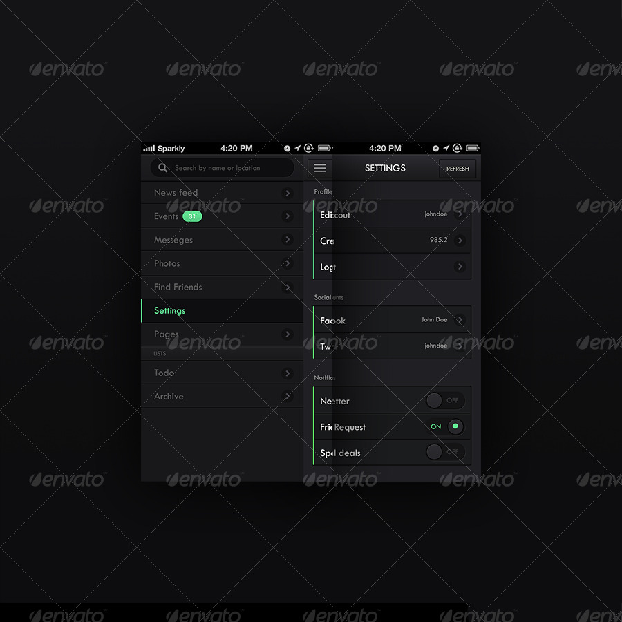 Sparkly iOS UI Set , Web Elements | GraphicRiver