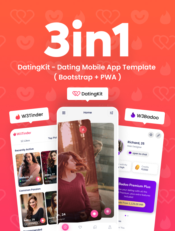 DatingKit - Dating Mobile App Template ( Bootstrap + PWA ) by DexignZone