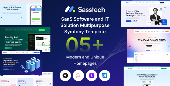 SassTech – Symfony SaaS Software & IT Solution Multipurpose Template by Foxpixel