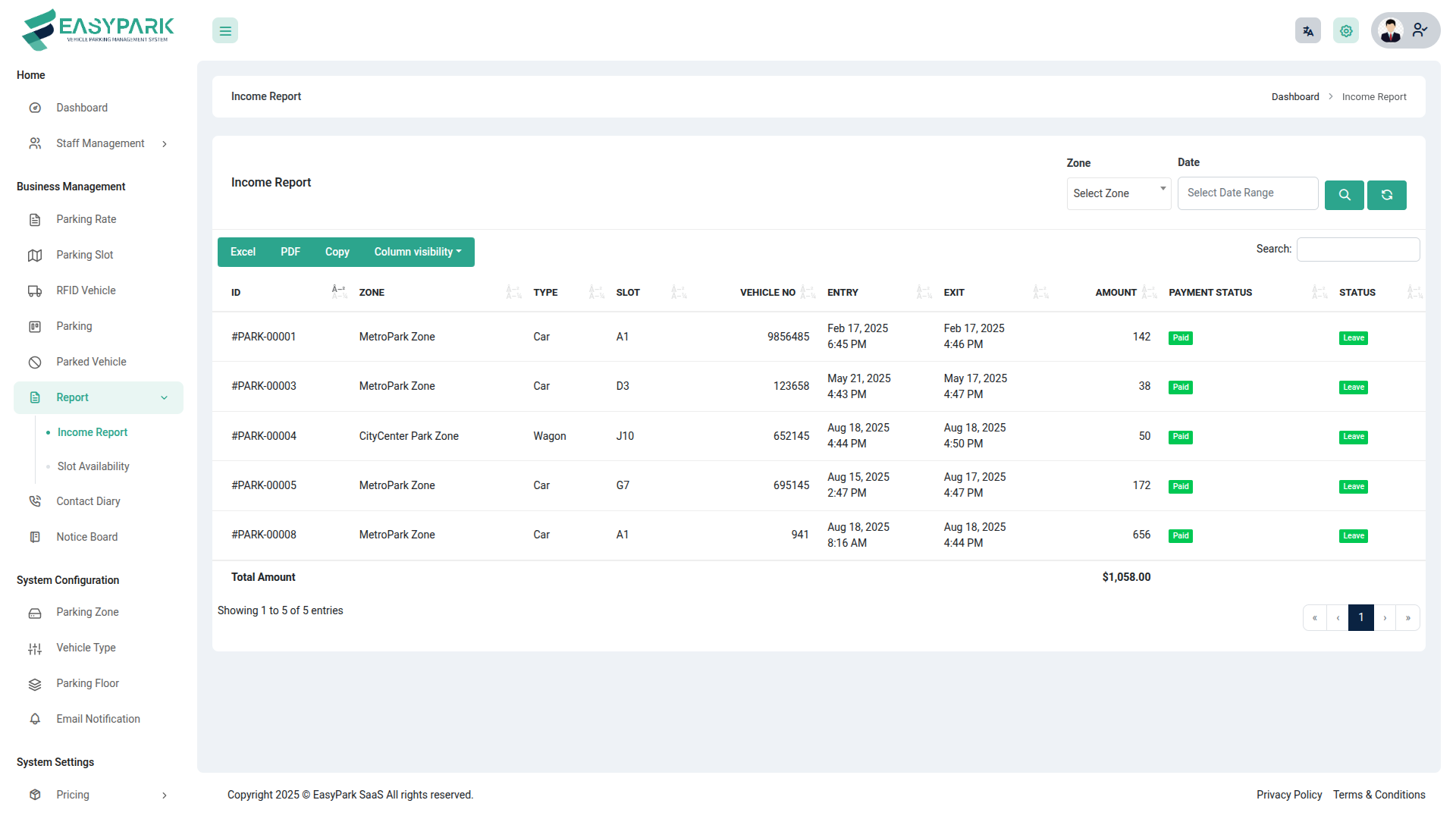 EasyPark SaaS - Vehicle Parking Management System by smartwebinfotech