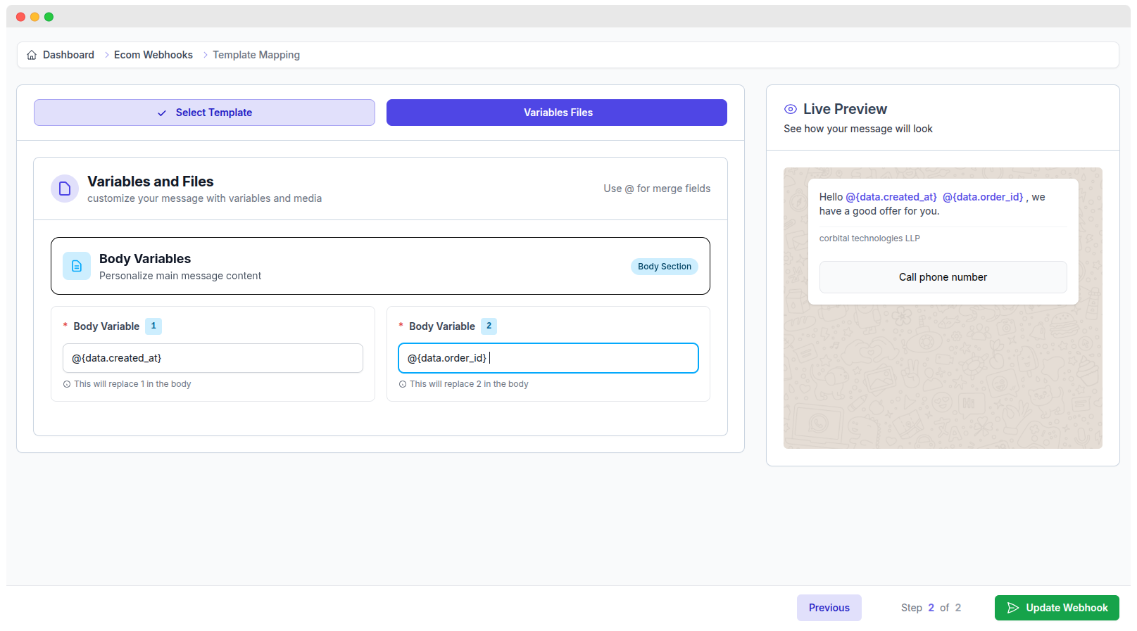 eCommerce Webhook Notifications Addon for WhatsMarkSaaS by corbitaltech