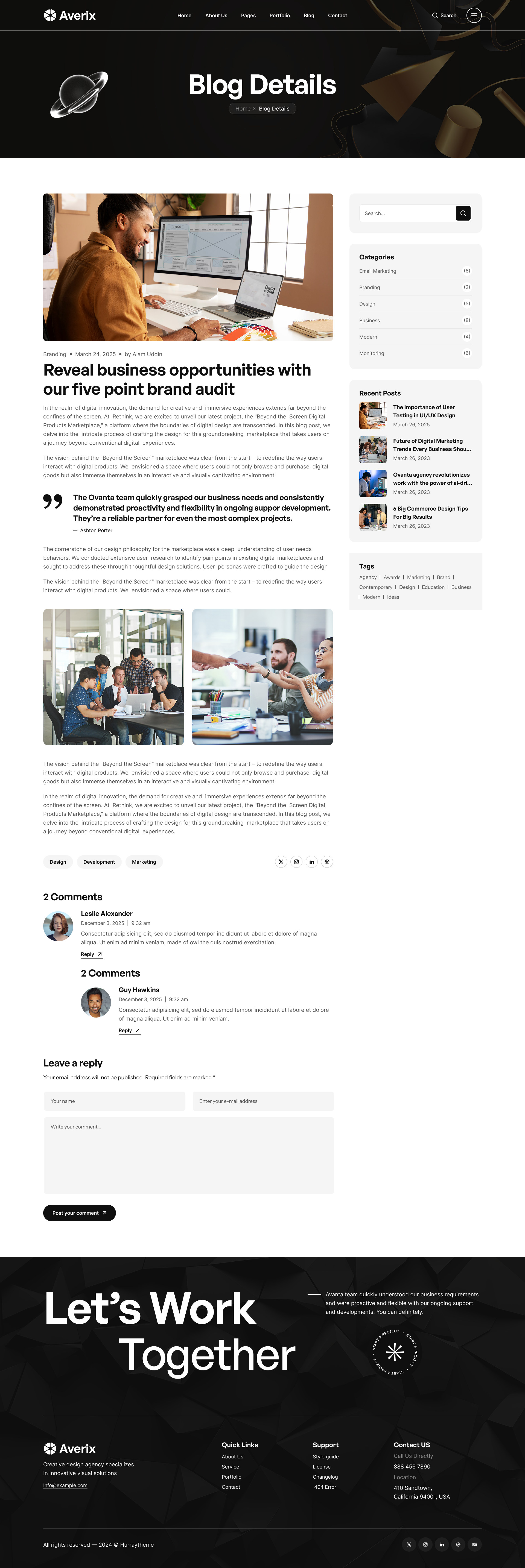 Averix - Modern Creative Agency Figma Template by HurrayTheme | ThemeForest