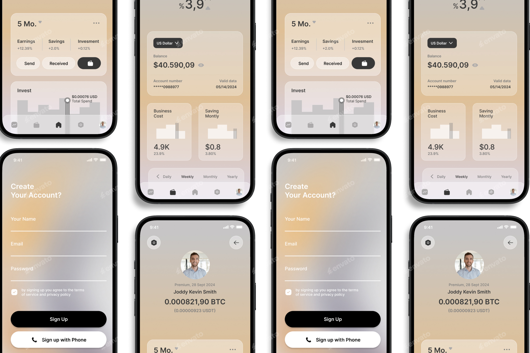 Crypto Wallet - Mobile App UI Kit, Web Elements | GraphicRiver