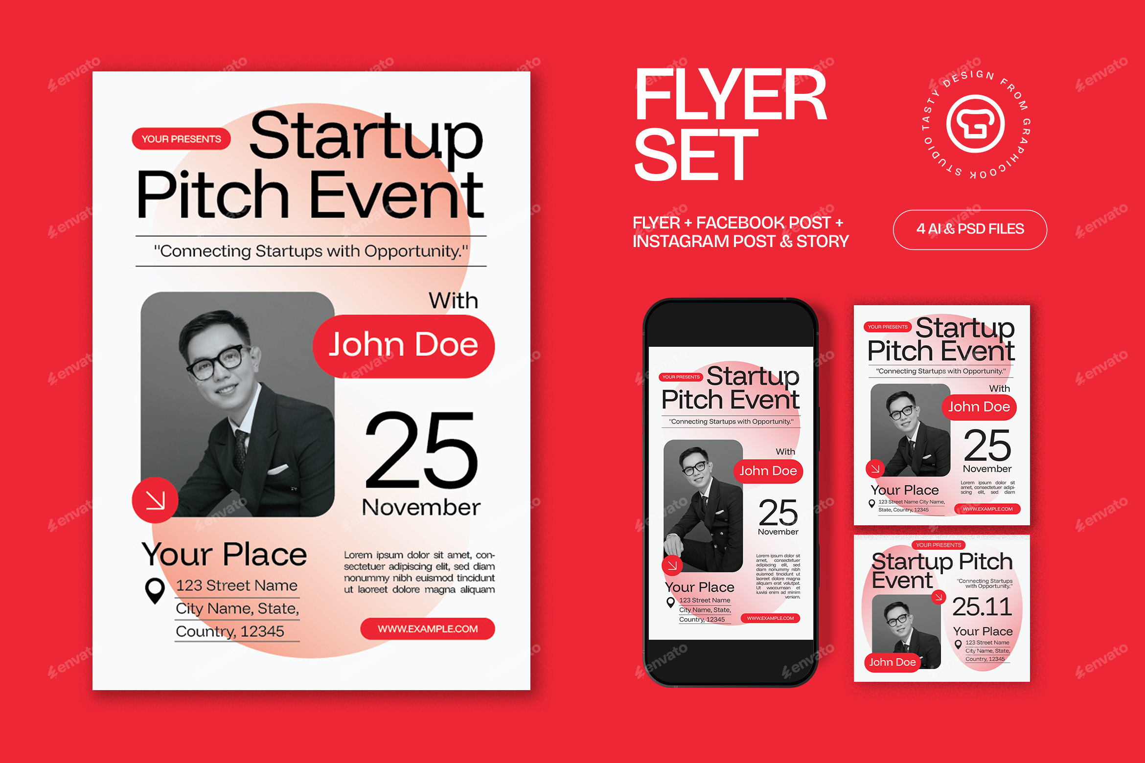 Startup Pitch Event Flyer, Print Templates | GraphicRiver