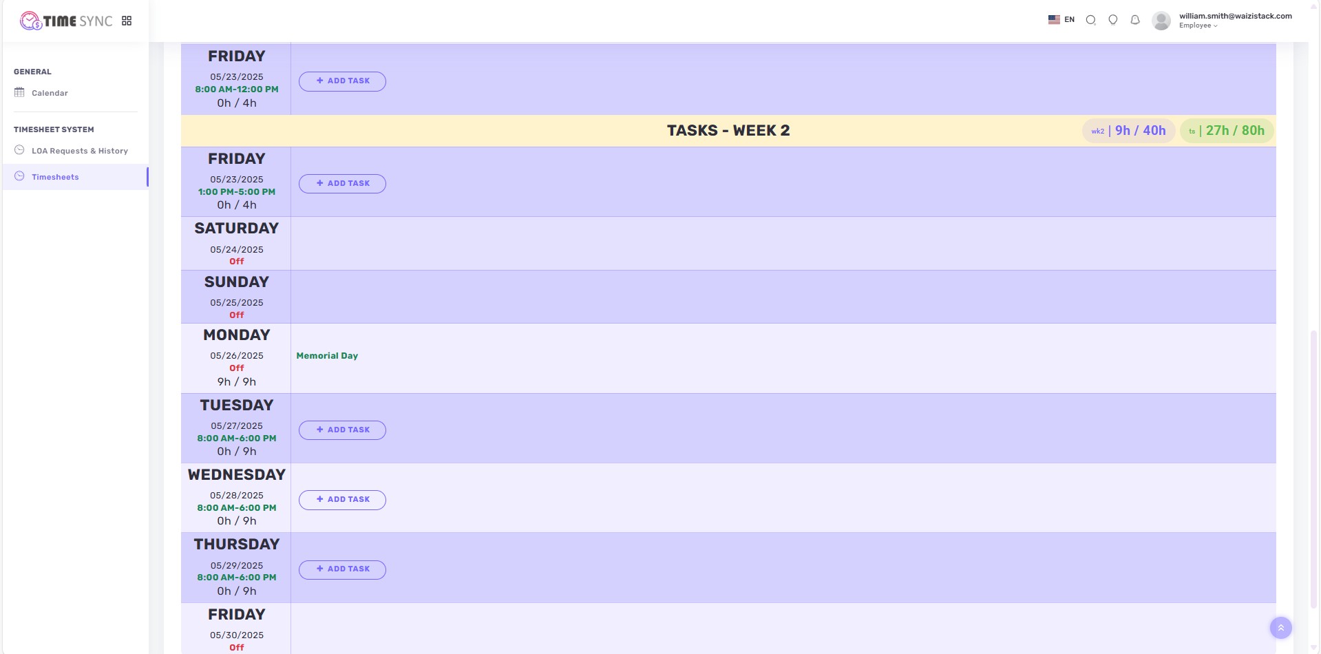 TimeSync – Timesheet & LOA Management (.NET 9 - Razor Pages - C#) by waizistack