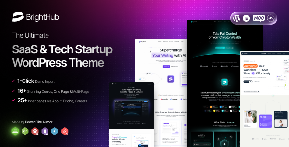 BrightHub - SaaS & Tech Startup WordPress Theme by Case-Themes | ThemeForest