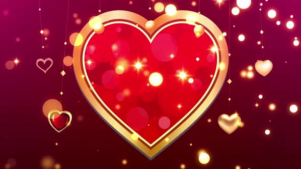 Golden Heart Loop Background 4K, Motion Graphics | VideoHive