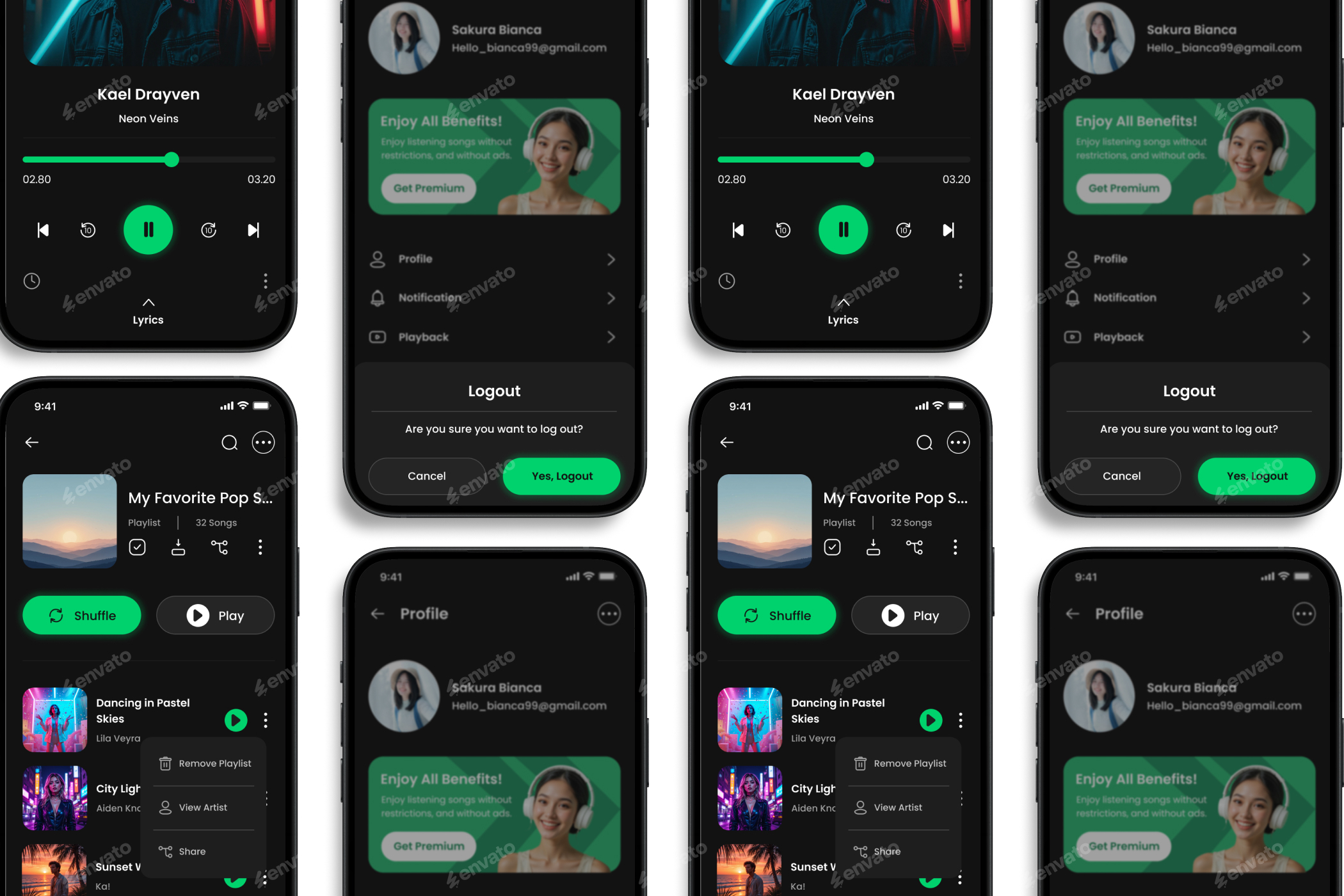 Music Player - Mobile App UI Kit, Web Elements | GraphicRiver