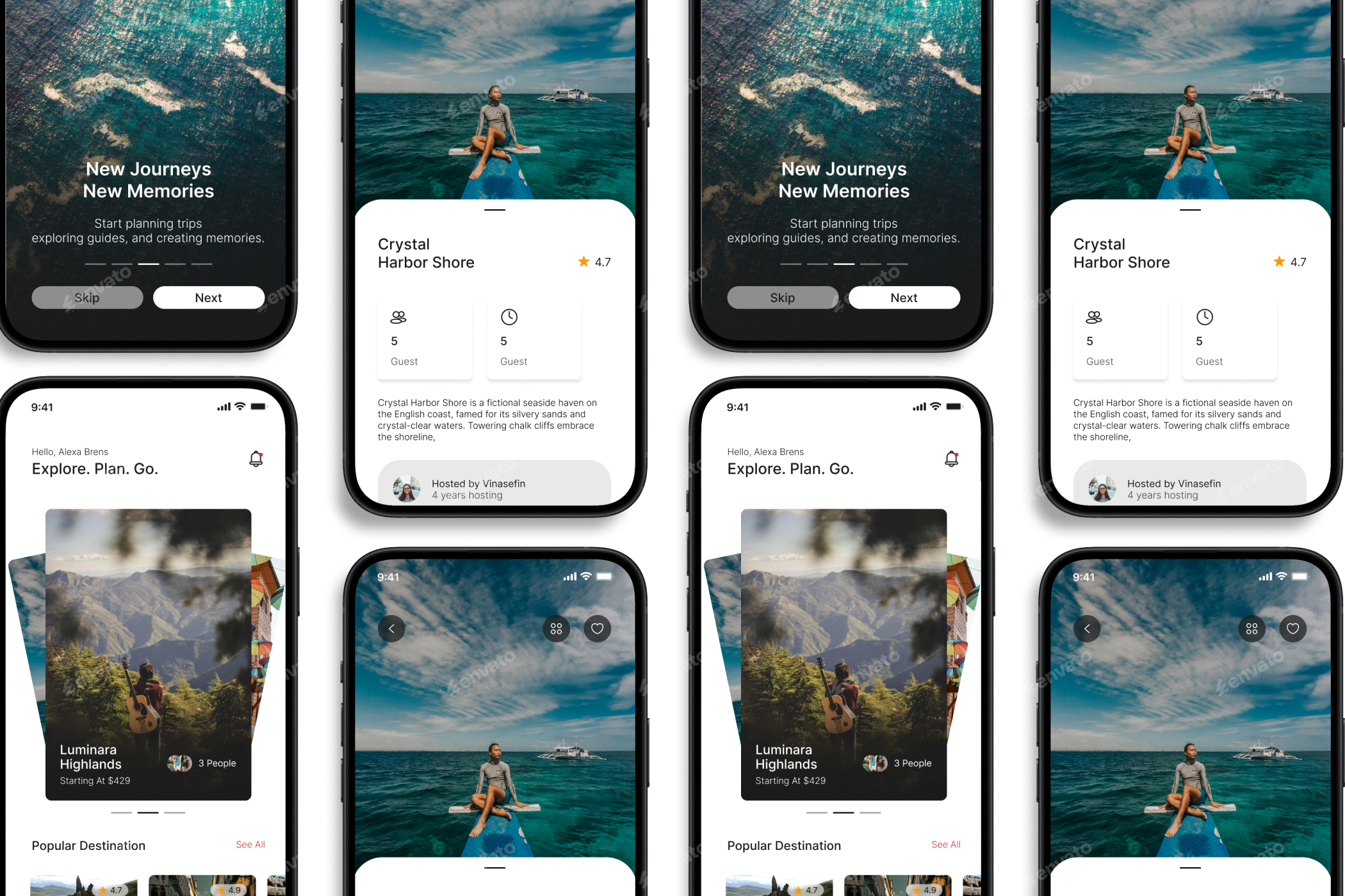Travel Ria - Mobile App UI Kit, Web Elements | GraphicRiver