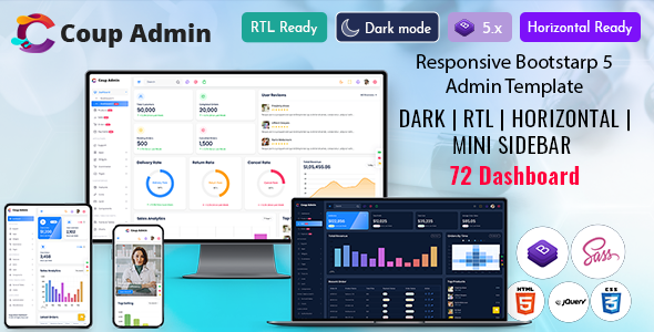 Coup - Bootstrap Admin Dashboard HTML Template by multipurposethemes