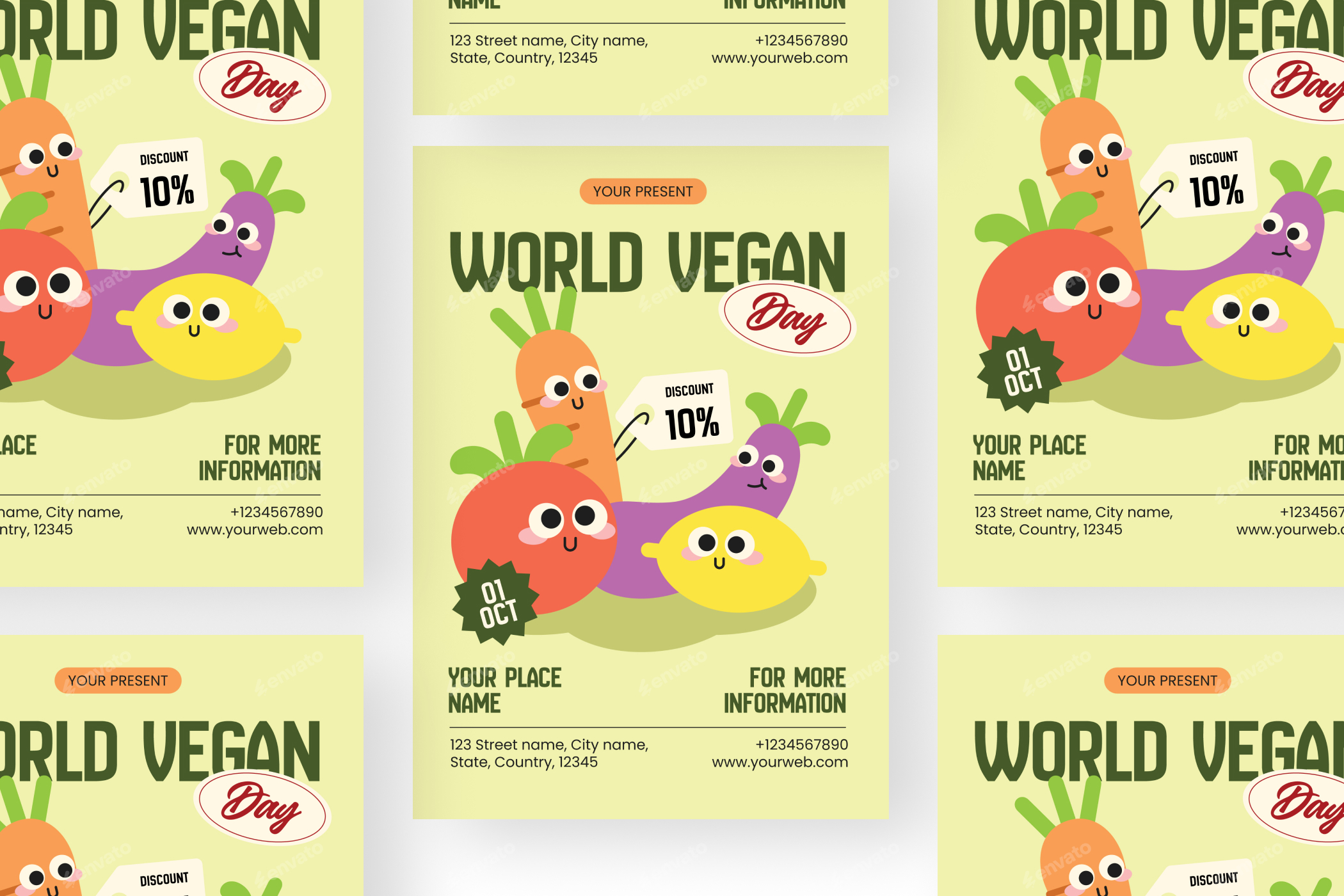 Vegan Day Flyer - Flyer Set, Print Templates | GraphicRiver