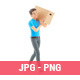 3D Man Carrying Box on his Shoulder, Graphics | GraphicRiver