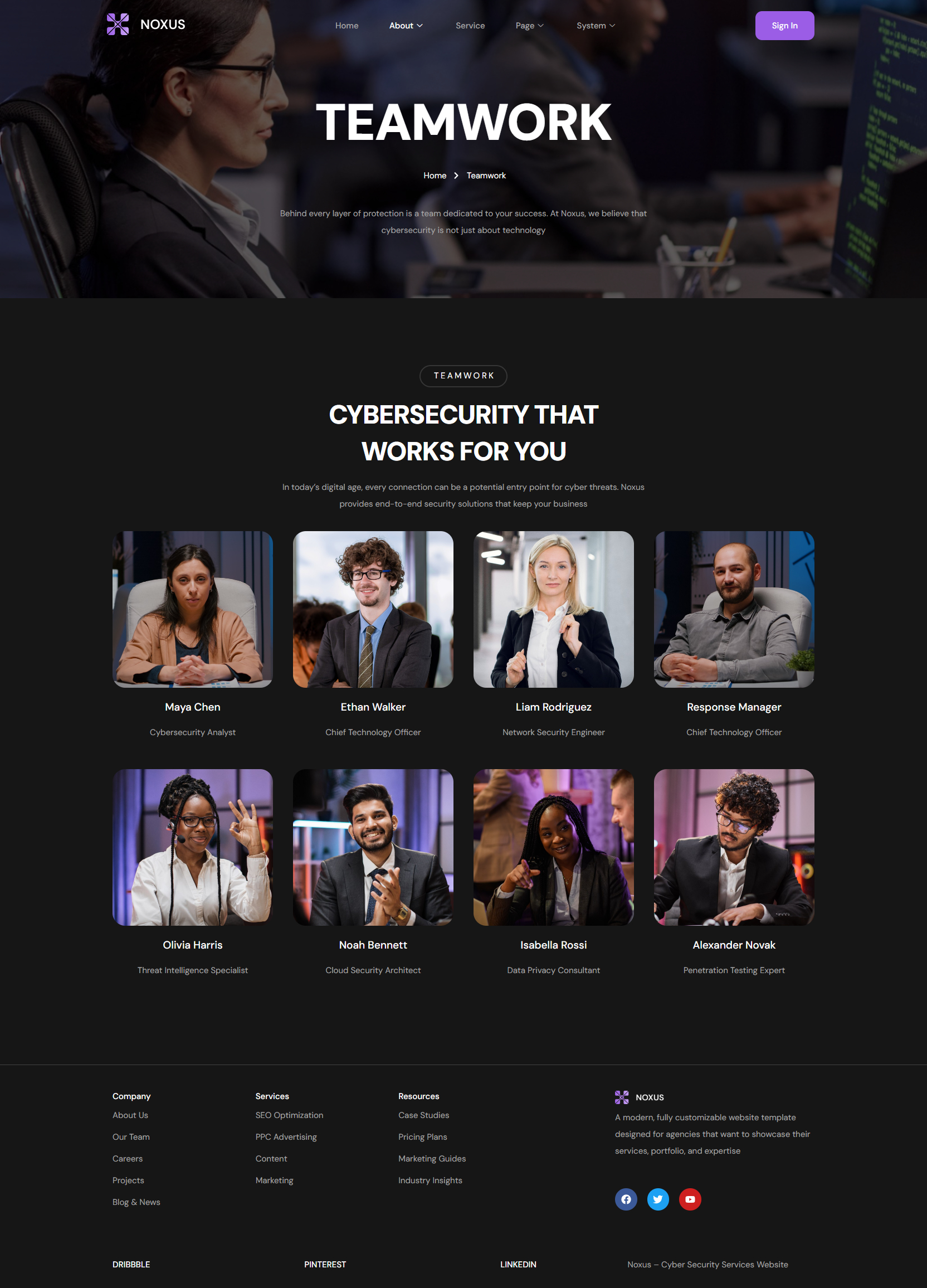 Noxus - Cyber Security Services Elementor Template Kit by Enative ...