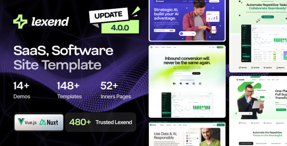 Lexend - Software, SaaS & Startup Vue JS 3, Nuxt JS 4 Template by rk_theme