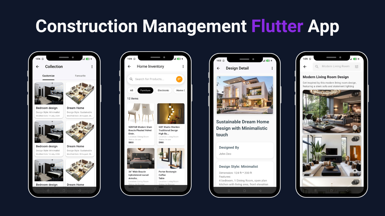 Flutter Construction Management App Template | Project Tracking, Team Collaboration & Reports by ...