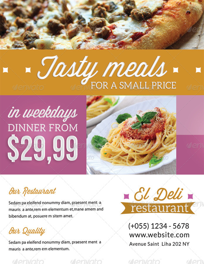 Restaurant Flyer Print Ad, Print Templates | GraphicRiver