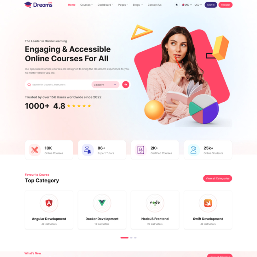 Dreams LMS - Learning Management System, Online Courses & Education WordPress Theme by ...