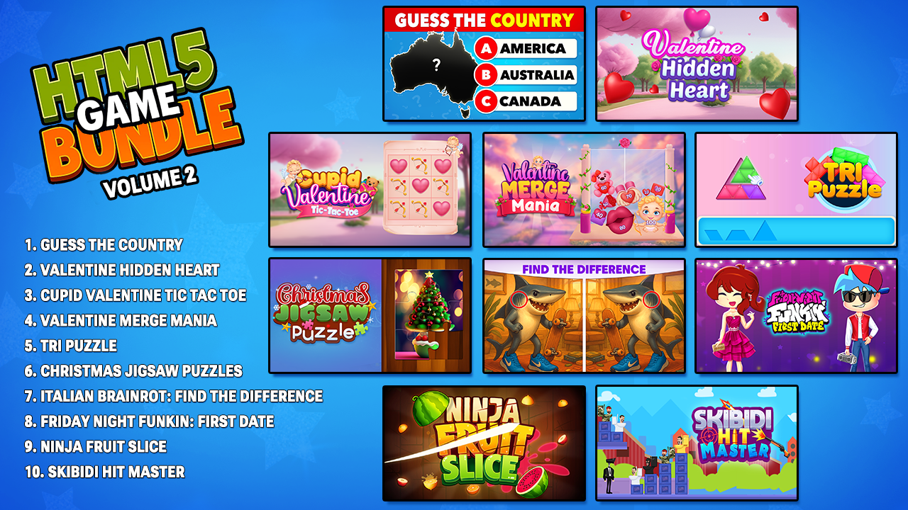 HTML5 Game Bundle Volume 2 [ Construct 3 , HTML5 ] by Fabboxstudios