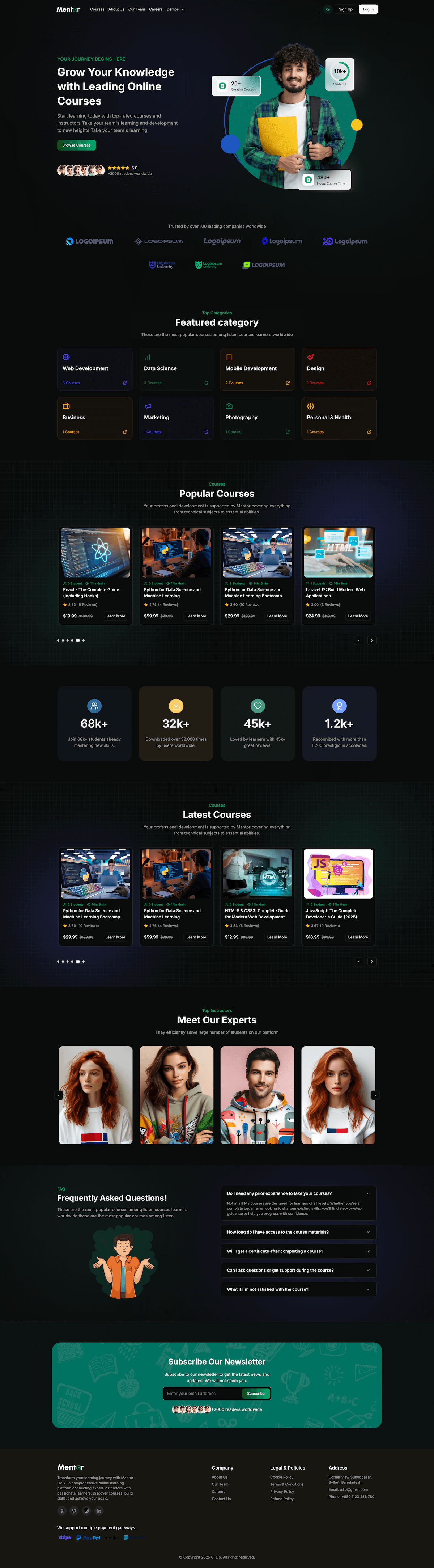 Mentor Lms Learning Management System By Ui Lib Codecanyon