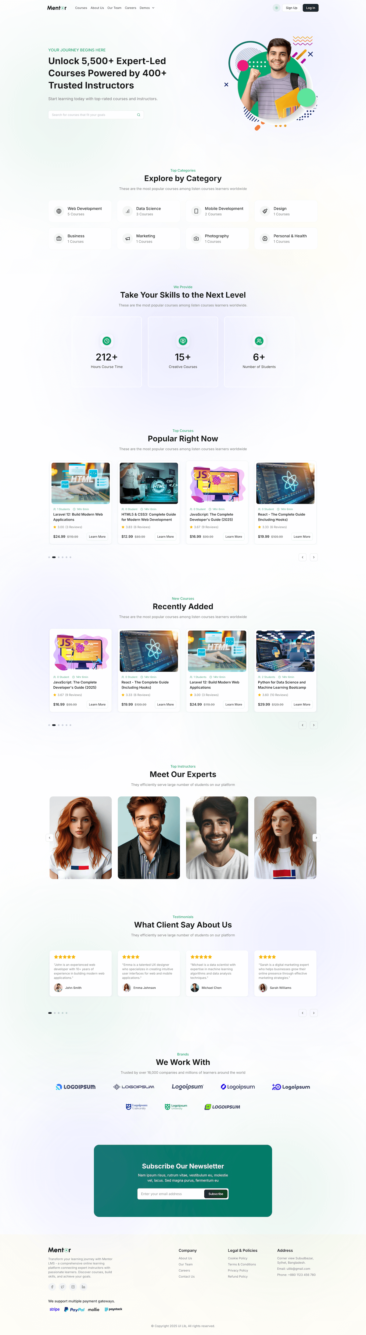 Mentor Lms Learning Management System By Ui Lib Codecanyon