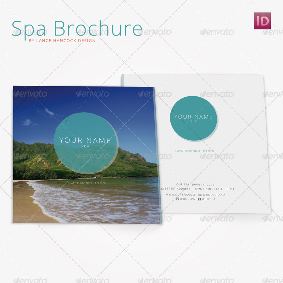 Square Spa/Wellness Booklet Brochure, Print Templates | GraphicRiver