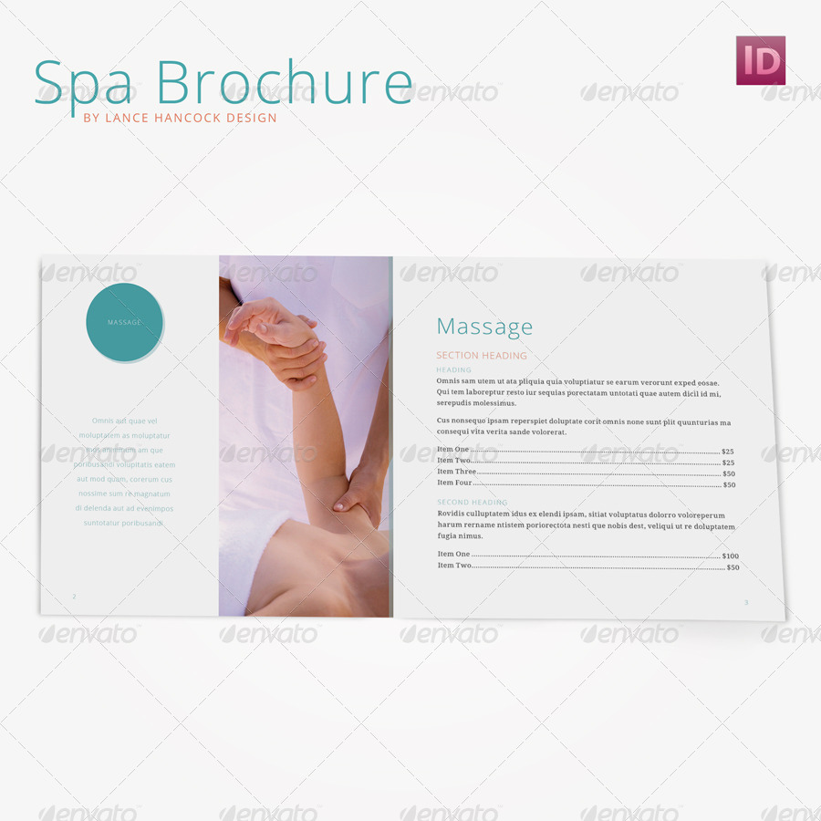 Square Spa/Wellness Booklet Brochure, Print Templates | GraphicRiver