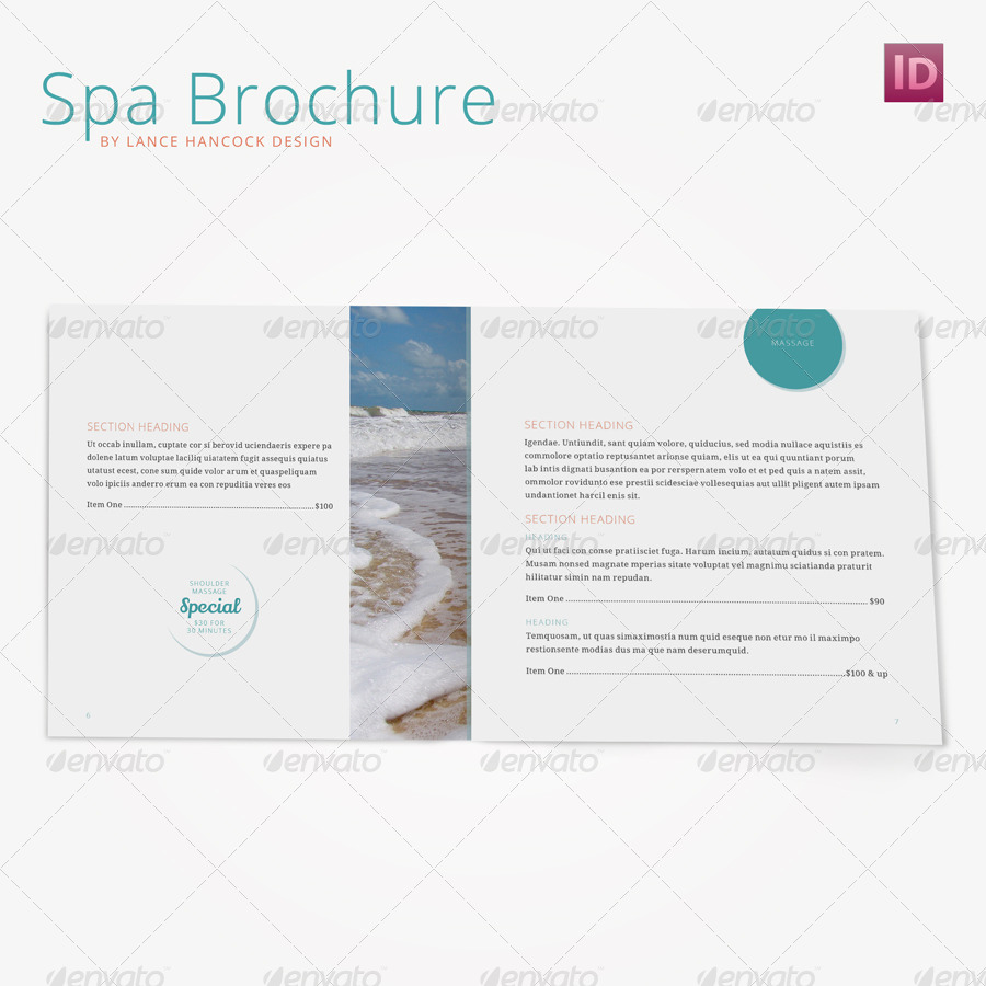 Square Spa/Wellness Booklet Brochure, Print Templates | GraphicRiver