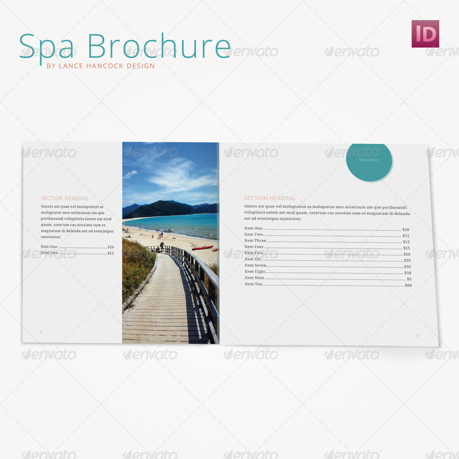 Square Spa/Wellness Booklet Brochure, Print Templates | GraphicRiver