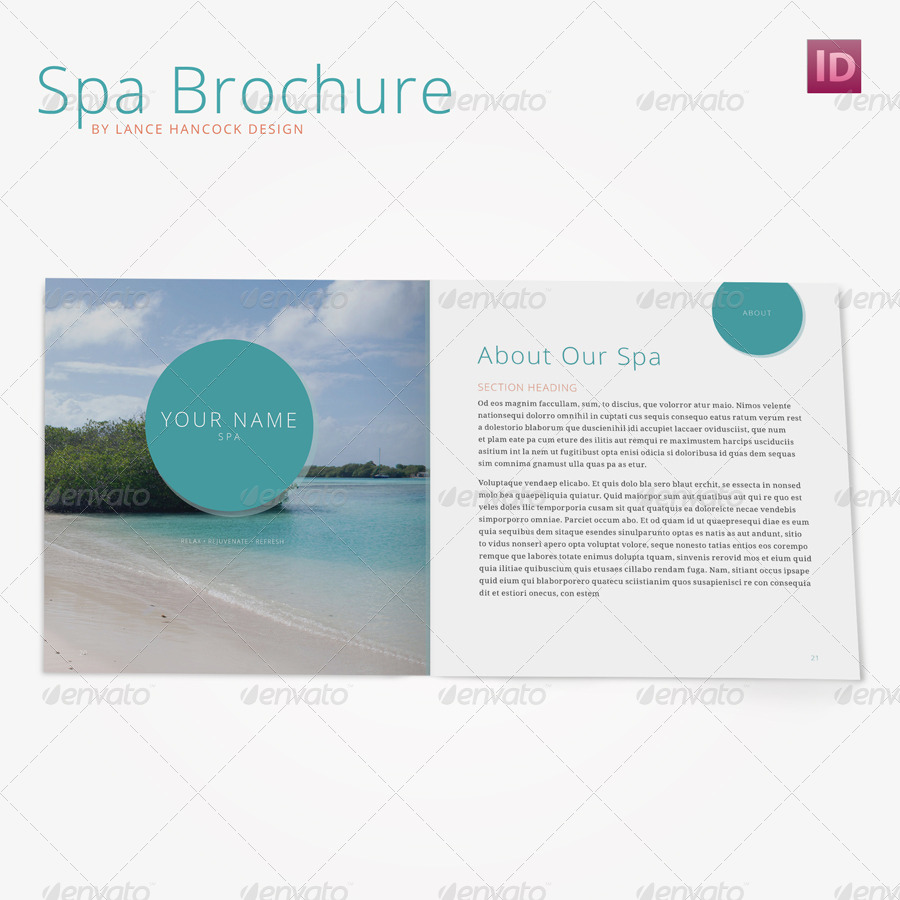 Square Spa/Wellness Booklet Brochure, Print Templates | GraphicRiver