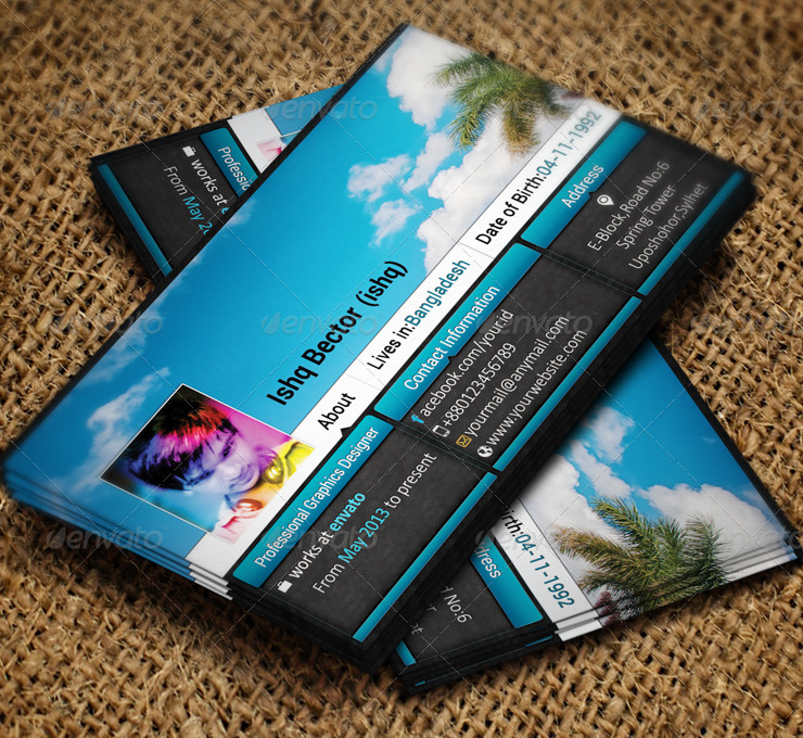 Facebook Style Personal Card, Print Templates | GraphicRiver