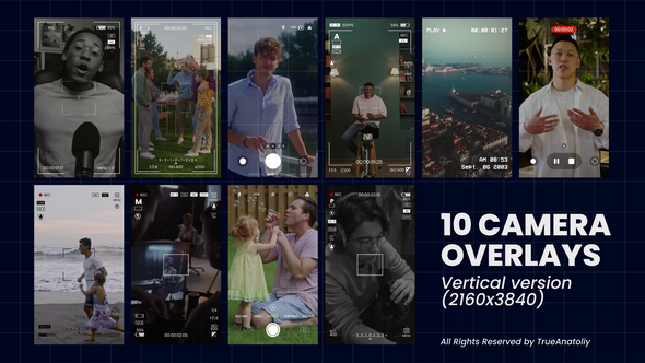 10 Vertical Camera Overlays Pack, After Effects Project Files | VideoHive
