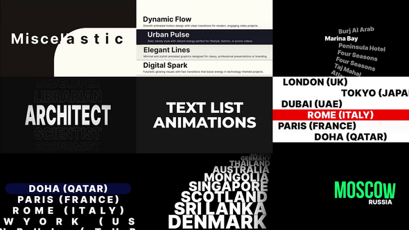 Looping Text List Animation Pack, After Effects Project Files | VideoHive