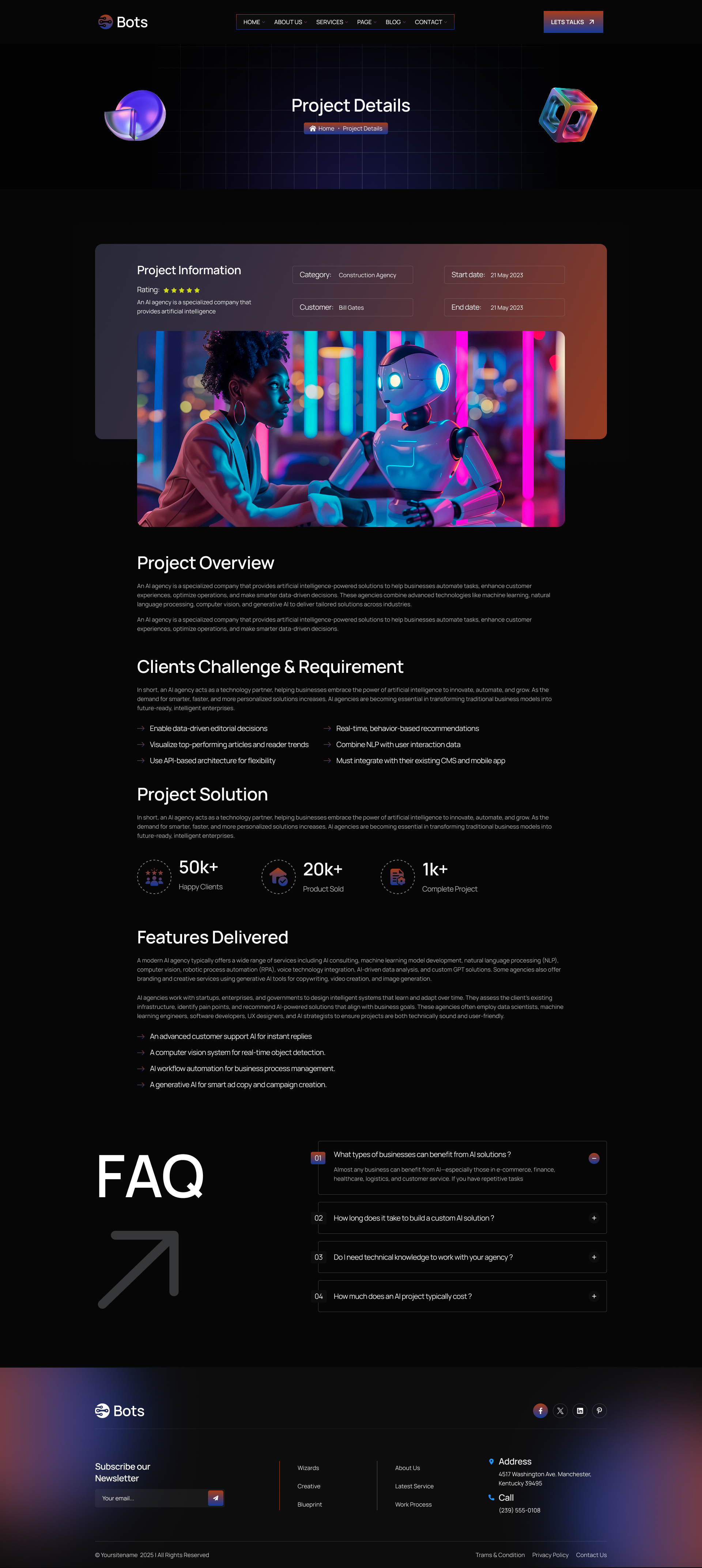 BOTS - AI Agency & Technology Figma Template by zcubethemes | ThemeForest