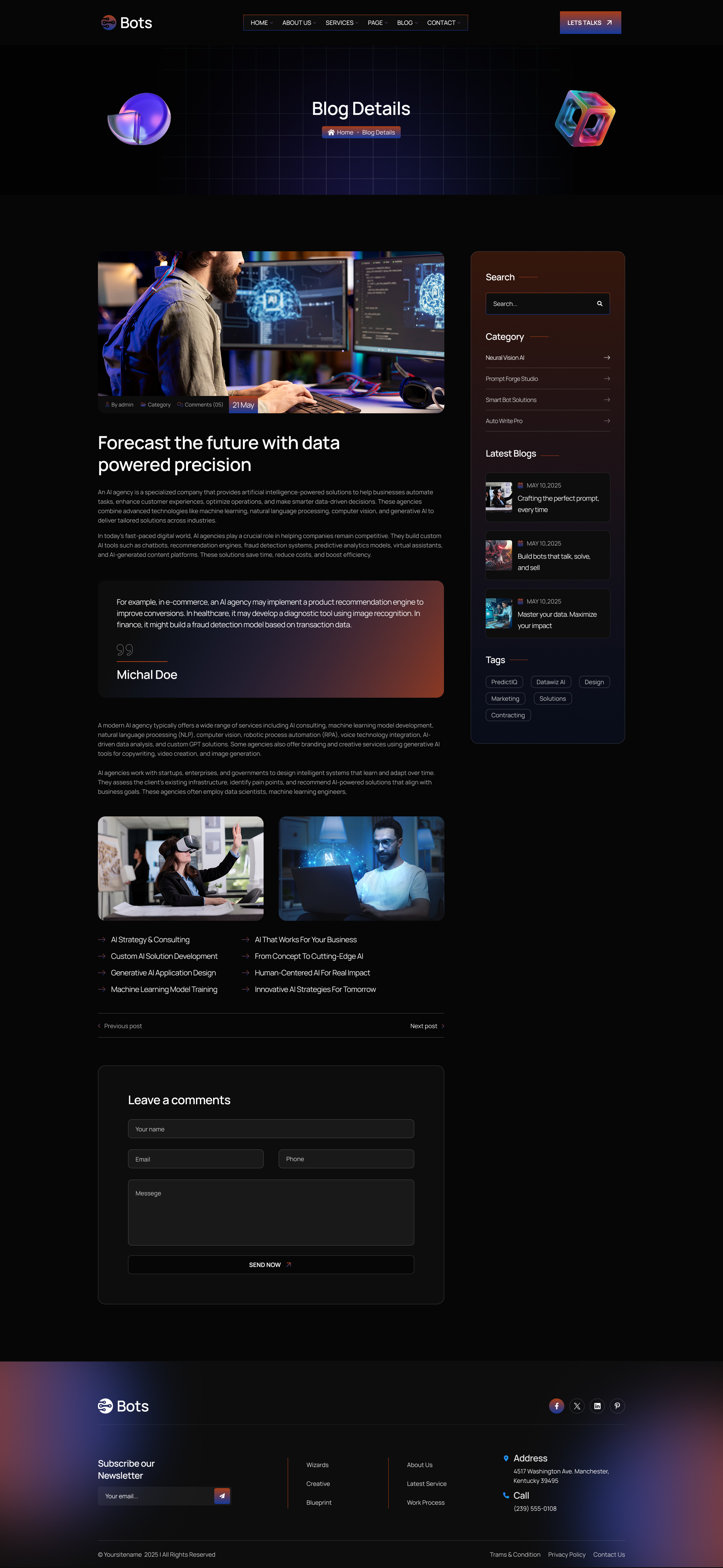 BOTS - AI Agency & Technology Figma Template by zcubethemes | ThemeForest