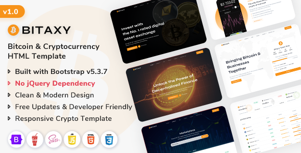 Bitaxy - Bitcoin & Crypto Currency HTML5 Template by ShreeThemes | ThemeForest