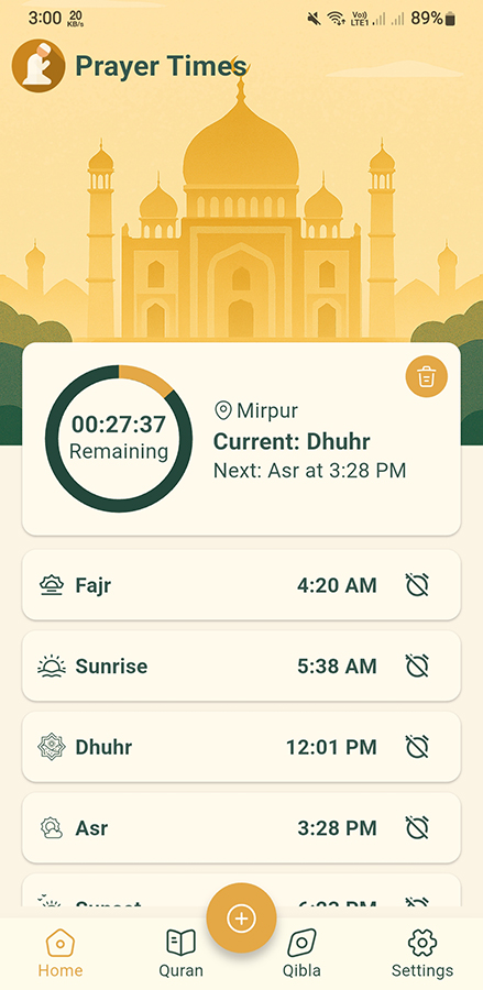 Prayer Times, Qibla and Quran by themelooks | CodeCanyon