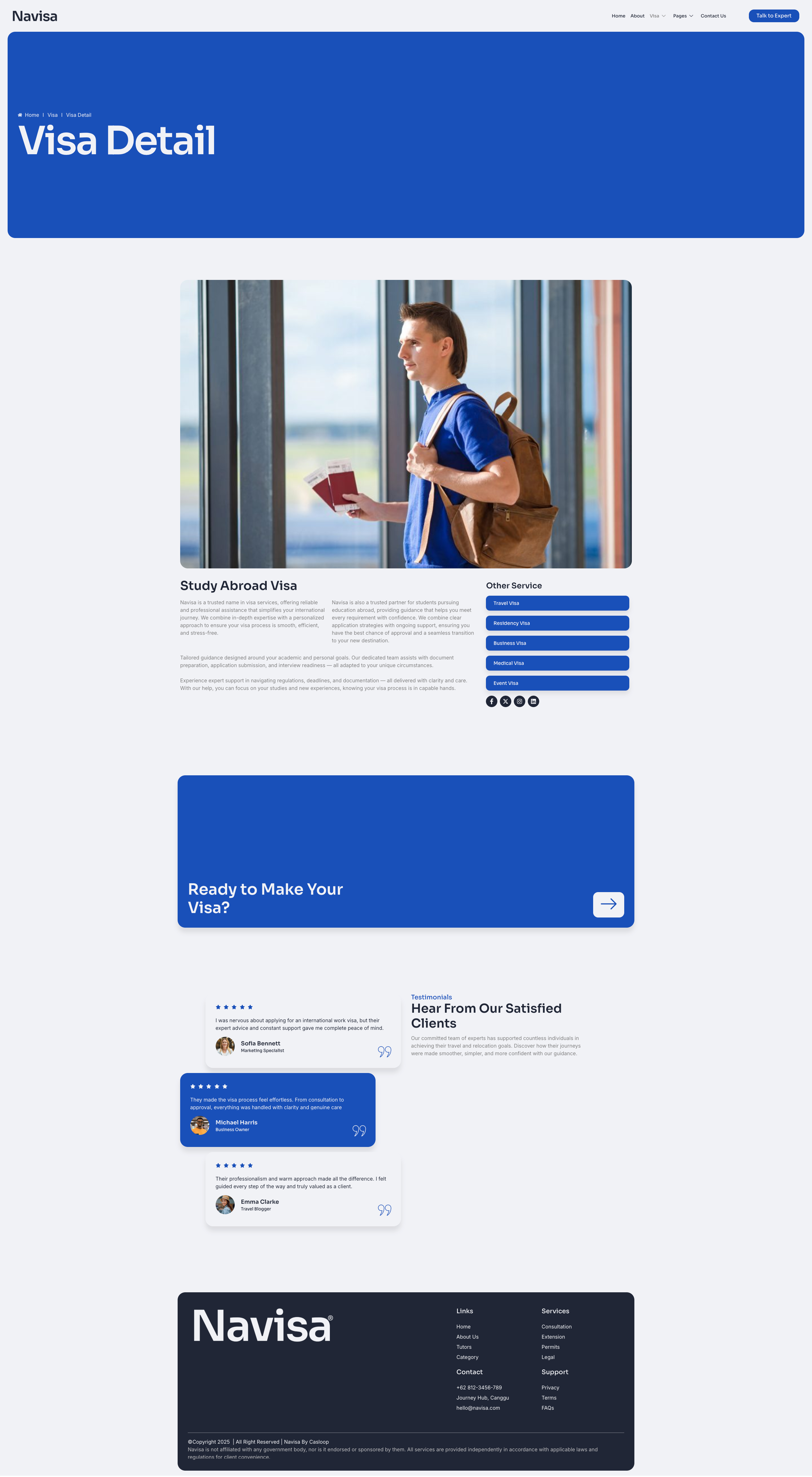 Navisa - Clean Modern Visa Agency Elementor Template Kit by Casloop