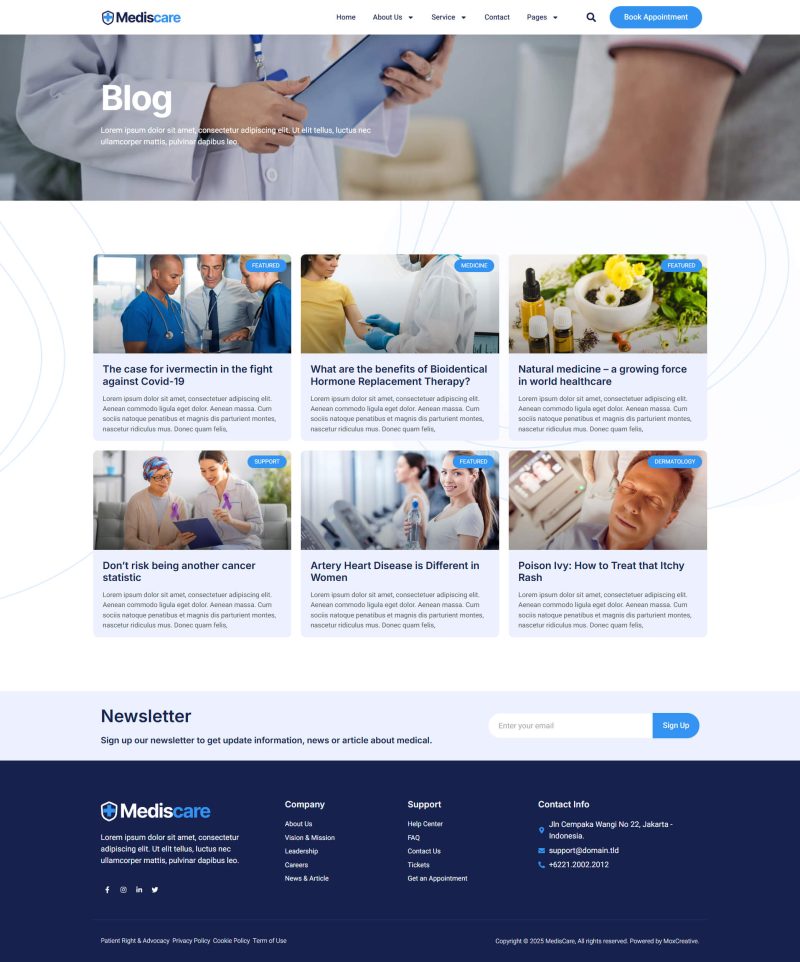 MedisCare - Medical Service Elementor Template Kit by moxcreative ...