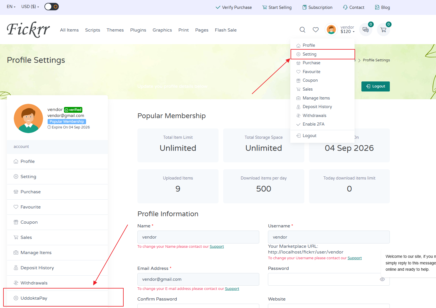UddoktaPay Payment Gateway Addon for Fickrr by codecanor | CodeCanyon