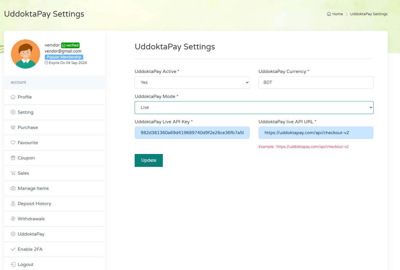 UddoktaPay Payment Gateway Addon for Fickrr by codecanor | CodeCanyon