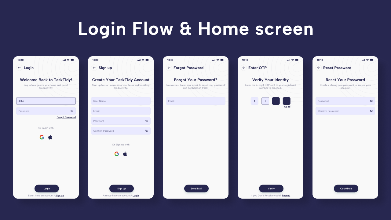 TaskTidy - Task Management & Productivity Flutter Mobile App Template | Android & iOS UI Kit by ...