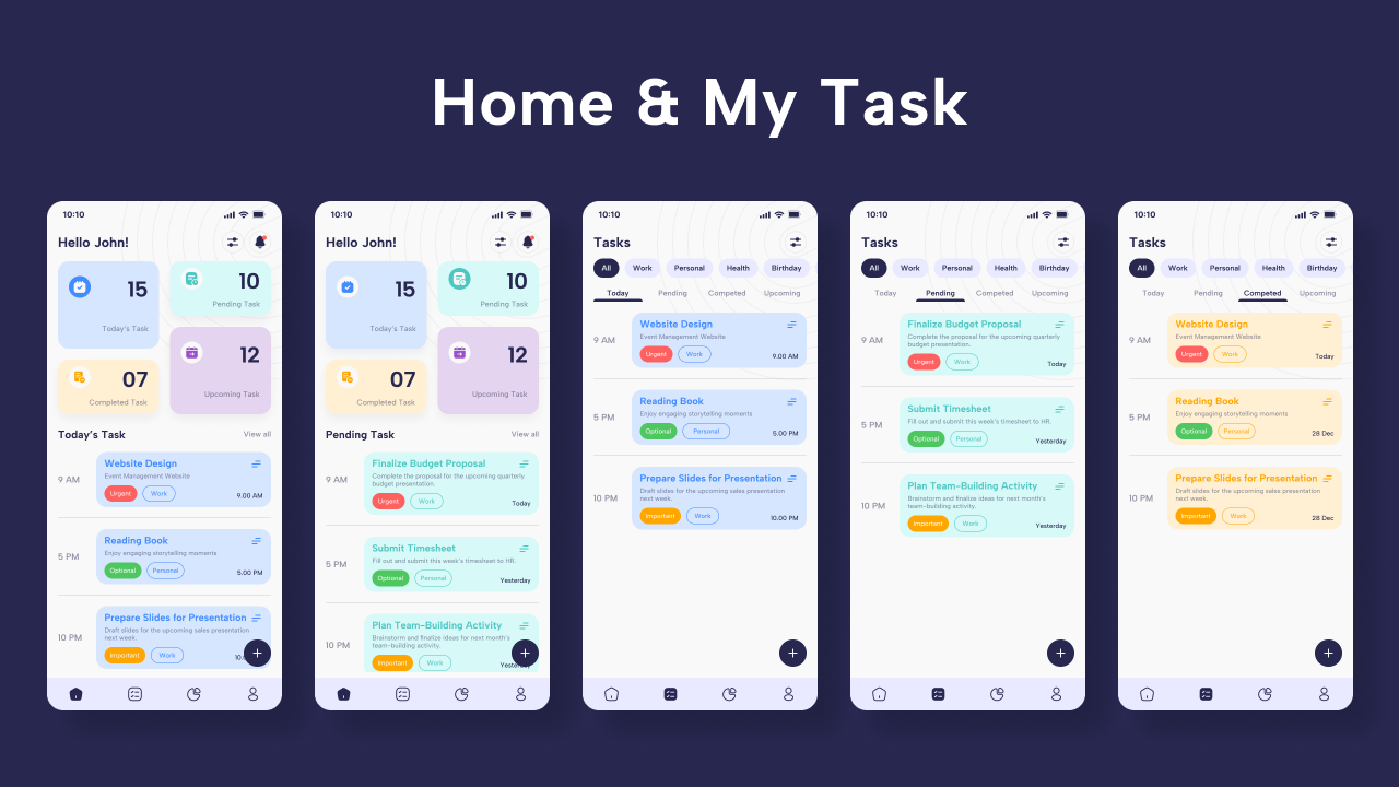 TaskTidy - Task Management & Productivity Flutter Mobile App Template | Android & iOS UI Kit by ...