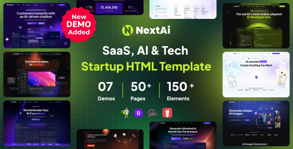 NextAI - SAAS, AI & Tech Startup HTML Template by bplugins | ThemeForest