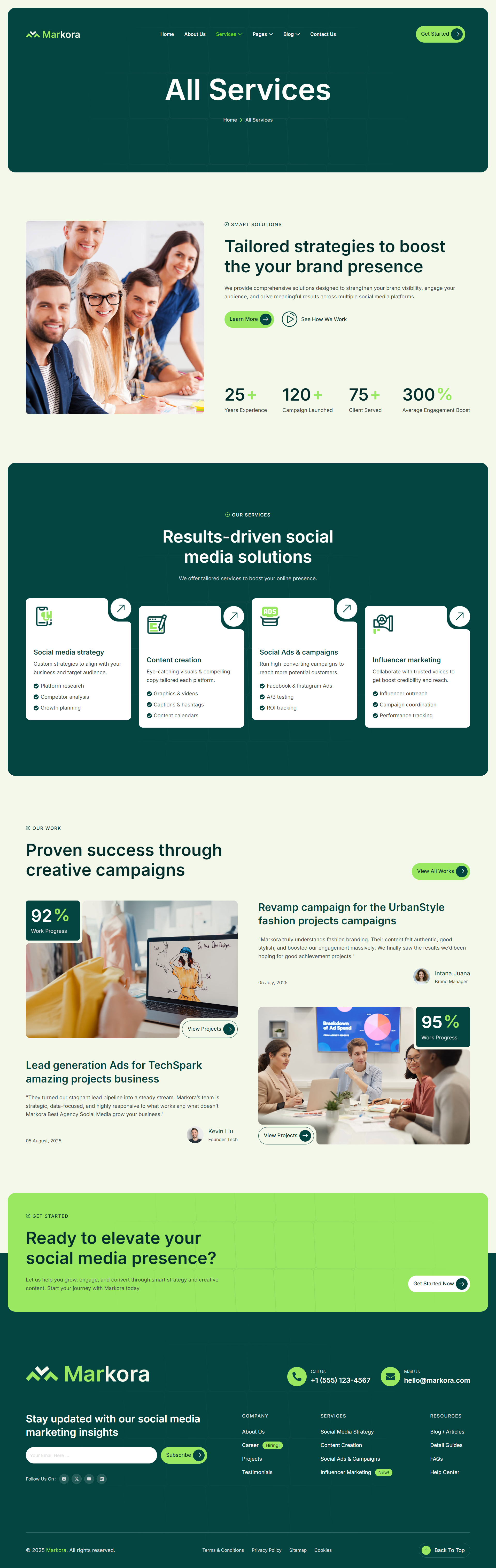 Markora - Social Media Marketing Agency Elementor Template Kit by slabdsgn