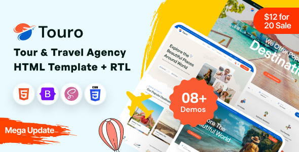 Touro - Travel & Tour Booking Agency HTML Template by webnextpro ...