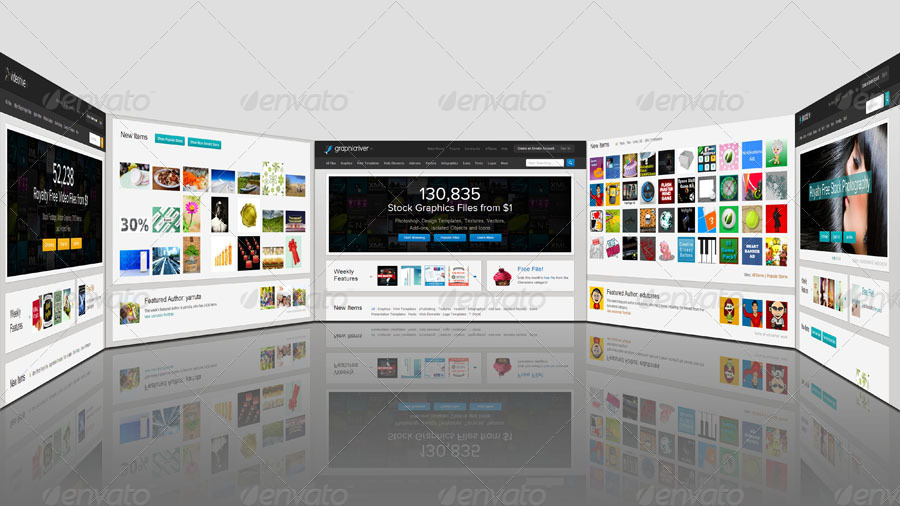 3D Web Page Display Pack V2, Graphics | GraphicRiver