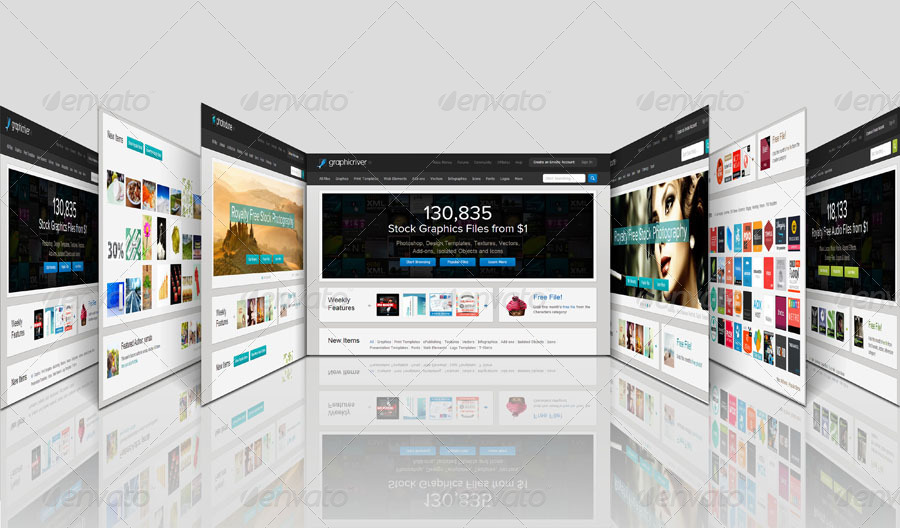 3D Web Page Display Pack V2, Graphics | GraphicRiver