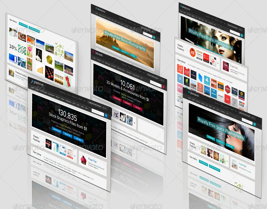 3D Web Page Display Pack V2, Graphics | GraphicRiver