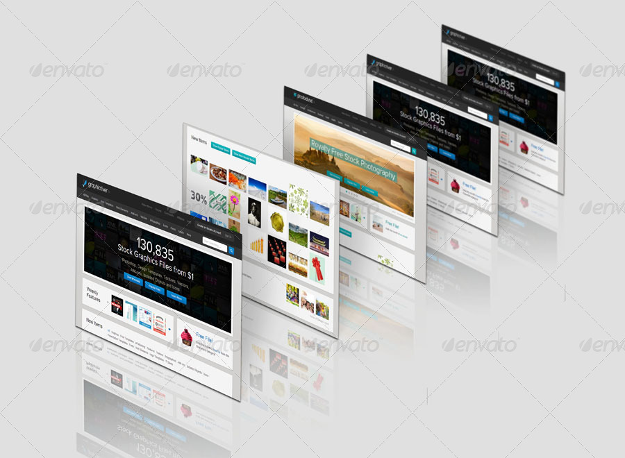3D Web Page Display Pack V2, Graphics | GraphicRiver